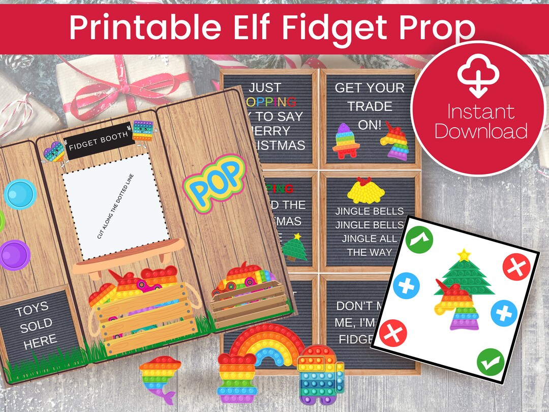 Elf Fidget Booth Kit Printable, Letter Board Signs, Printable Elf Props ...