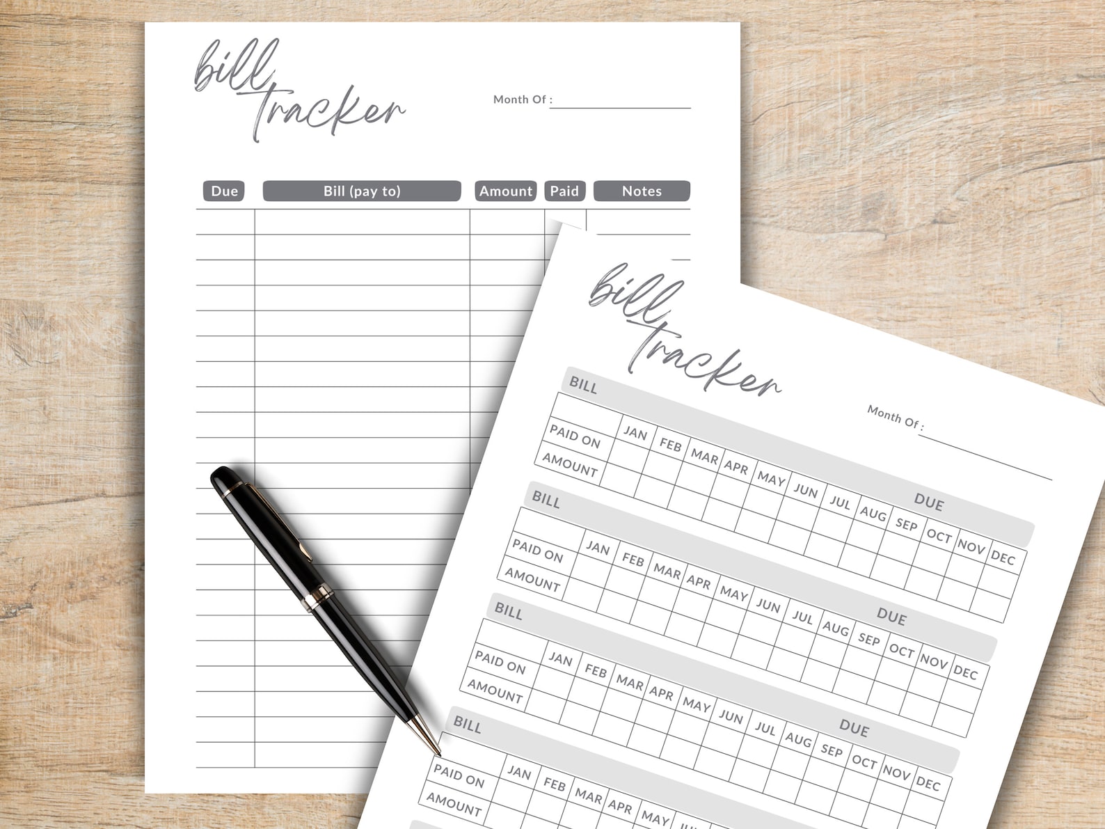 Minimalist Bill Tracker Printable Budget Planner Bill - Etsy