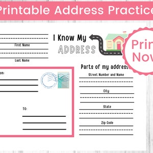Preschool Activity Address Practice Homeschool Printable | Etsy