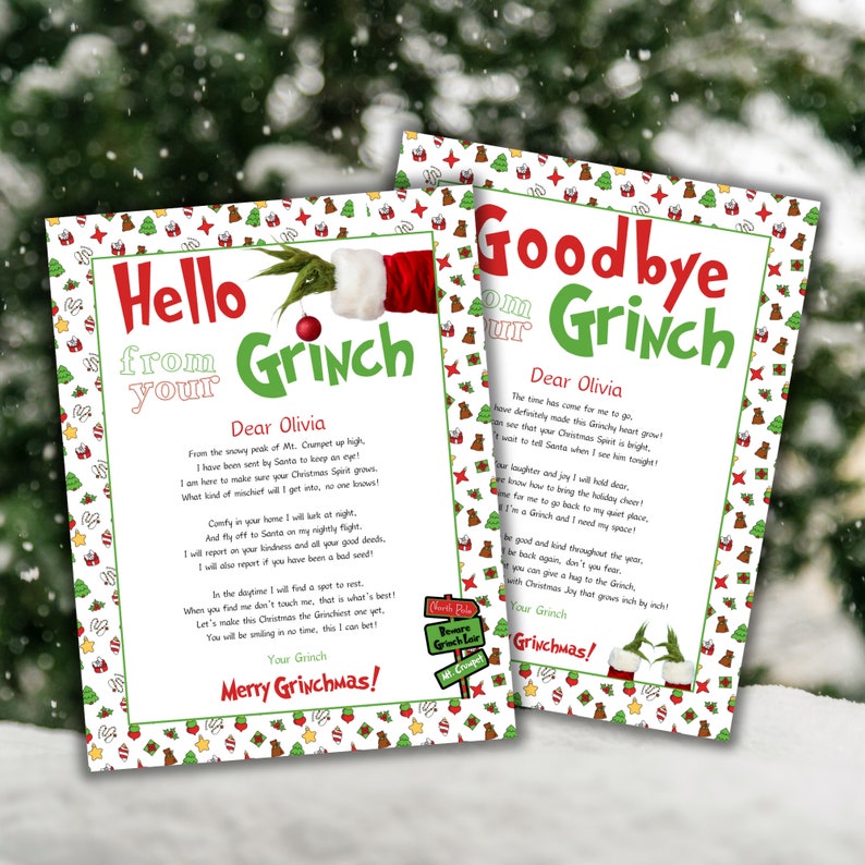 EDITABLE Letter From Grinch, Christmas Letter, Official Letter From ...
