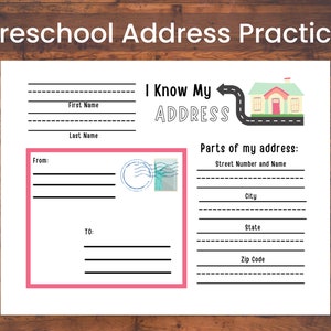Preschool Activity Address Practice, Homeschool Printable, Writing ...