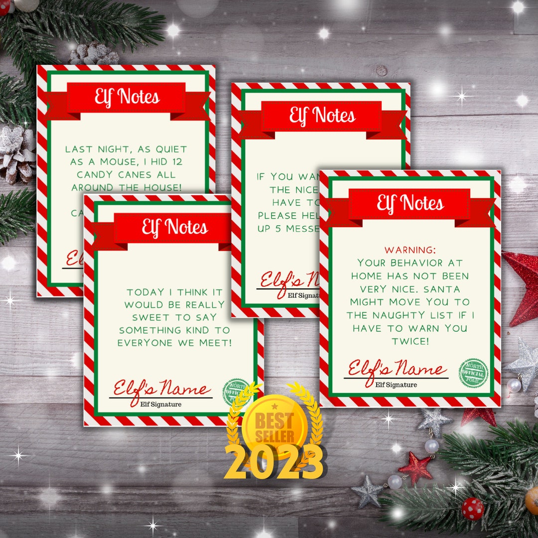 Editable Elf Note Cards, Elf Activity Cards, Printable Mischief Cards ...