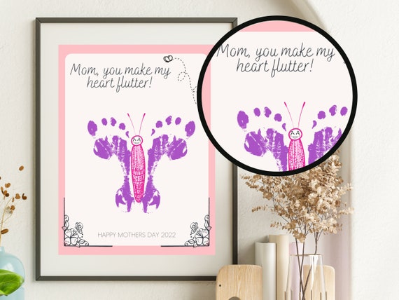 Mother's Day Butterfly Footprint Craft Mothers Day Gift | Etsy