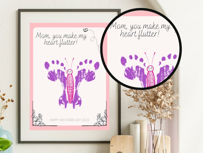 Mother's Day Butterfly Footprint Craft Mothers Day Gift - Etsy