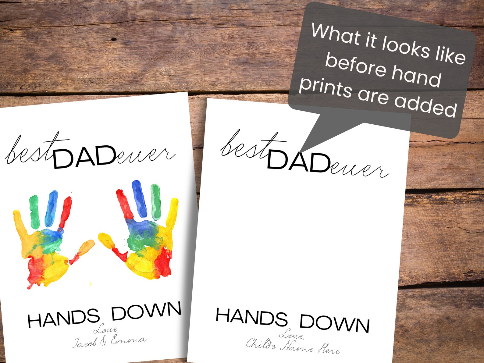 Fathers Day Hand Print Craft Personalized Fathers Day Gift - Etsy