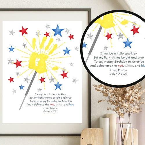 Fourth of July Craft 4th of July Handprint Toddler Craft - Etsy