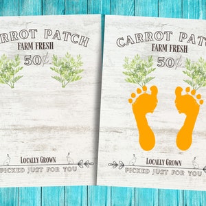 Farm Sign Carrot Patch Easter, Footprint Feet Art Craft, Kids Baby ...
