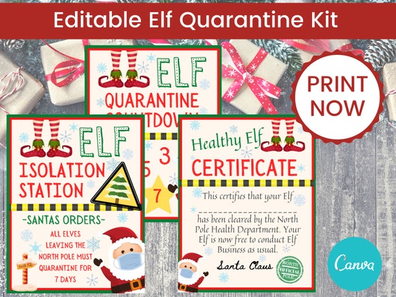 Elf Quarantine Kit Printable Elf Quarantine Letter Printable | Etsy