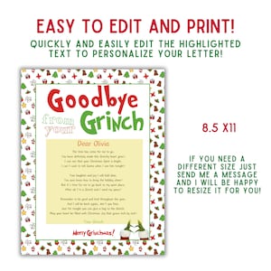 Editable Letter From the Grinch, Grinch Goodbye Letter, Printable Elf ...