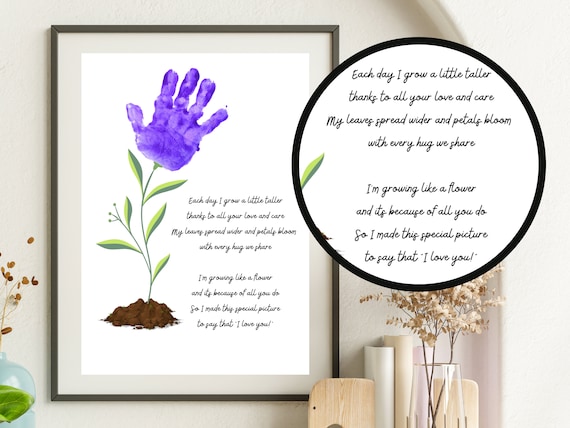 Handprint Flower Art Mothers Day Keepsake Craft Etsy