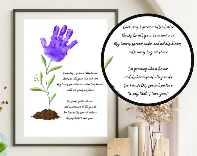 Handprint Flower Art Mother's Day Keepsake Craft - Etsy