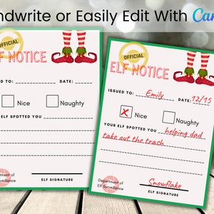 Editable Elf Report Card, Naughty and Nice Letter, Elf Letter, Elf ...