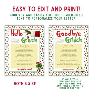 EDITABLE Letter From Grinch, Christmas Letter, Official Letter From ...