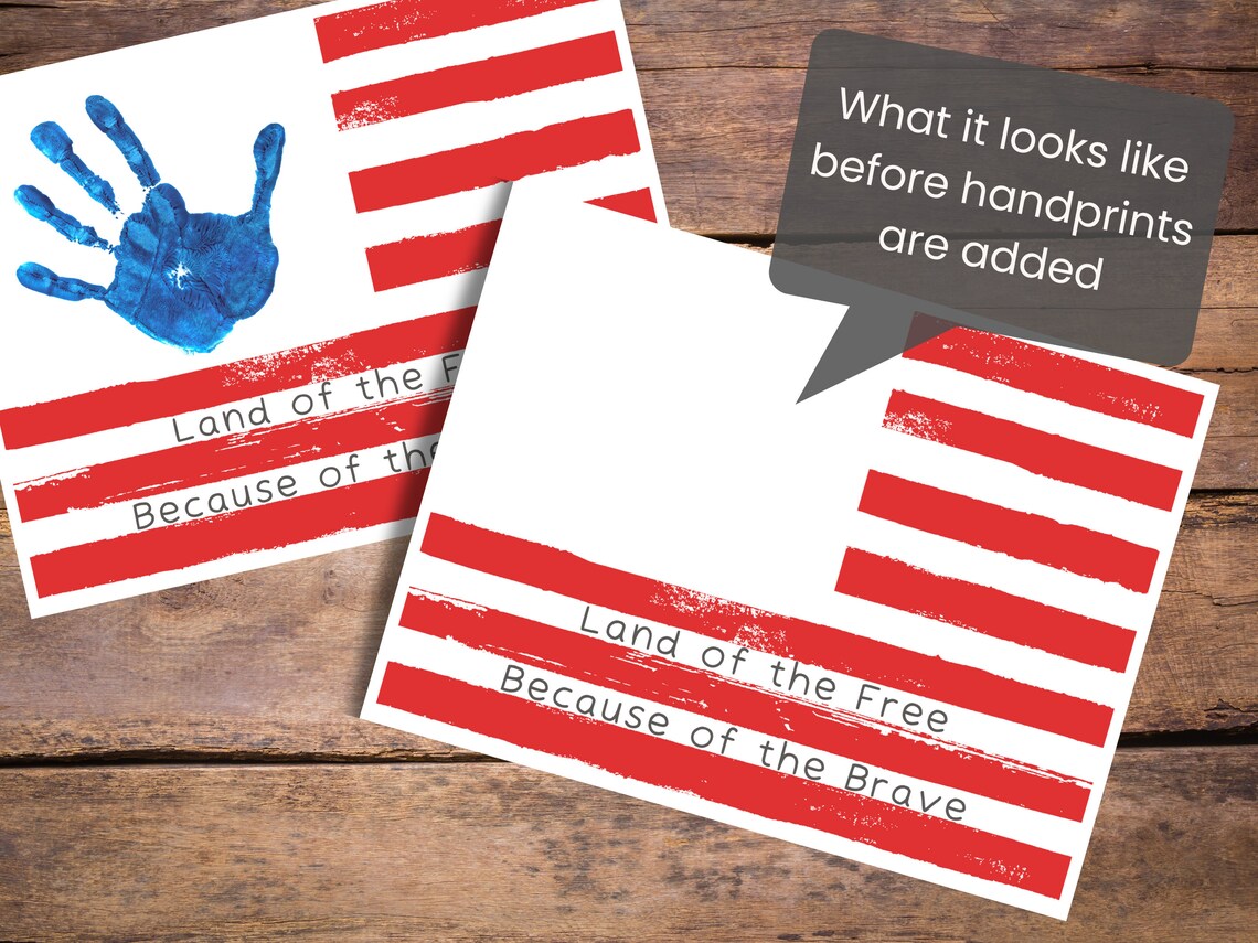 Flag Handprint Art Fourth of July Handprint Craft for Kids - Etsy