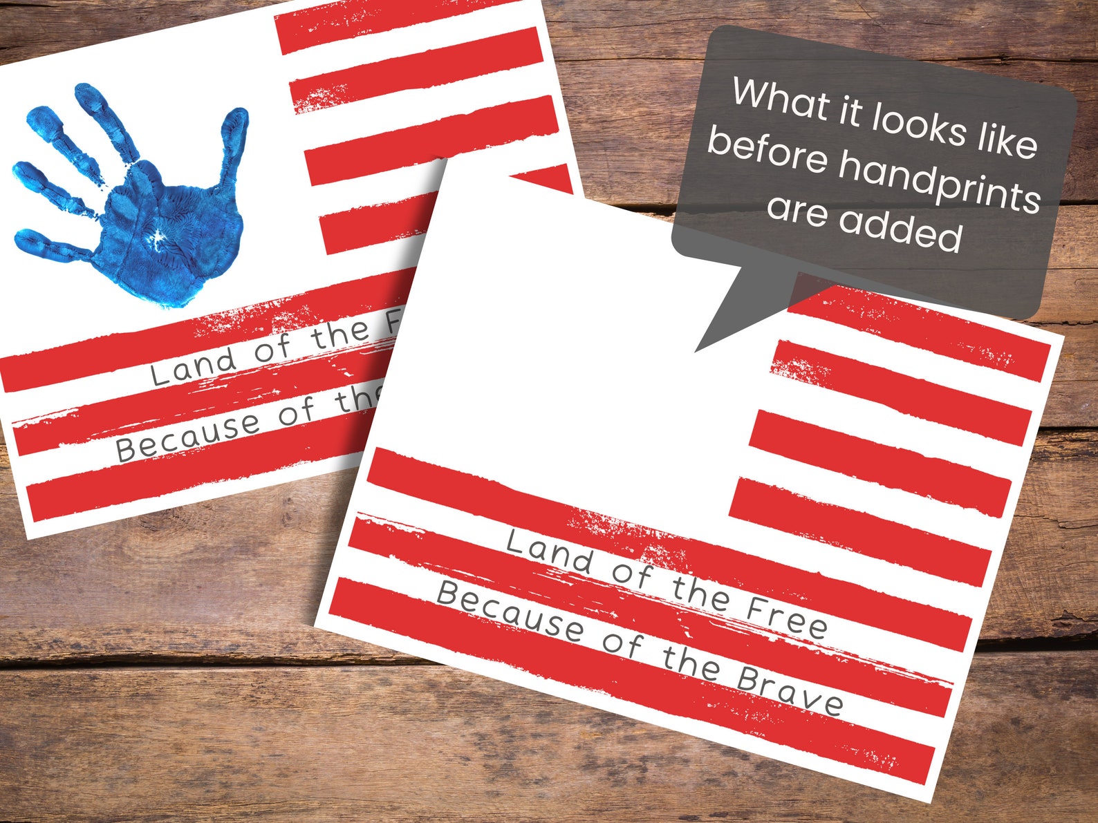 Flag Handprint Art Fourth of July Handprint Craft for Kids - Etsy