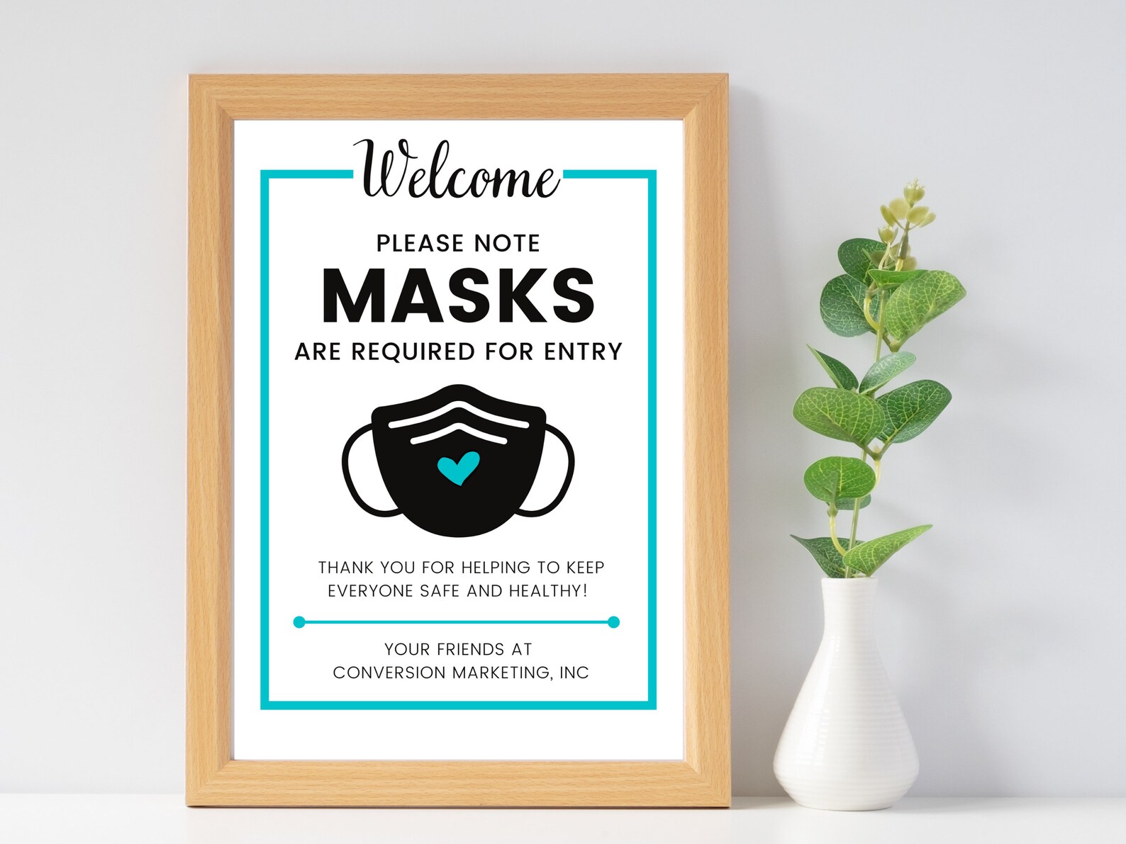 Printable Mask Sign, Fully Editable Mask Sign, Editable Mask Sign for ...
