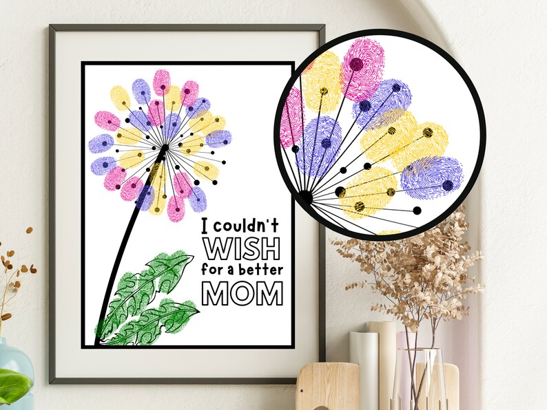 Mothers Day Fingerprint Art Mothers Day Craft Printable - Etsy