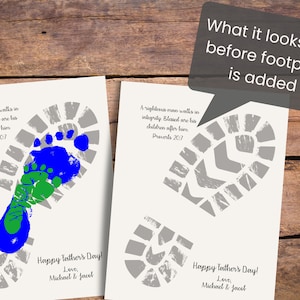 Fathers Day Footprint Craft, Editable Religious Fathers Day Gift From ...