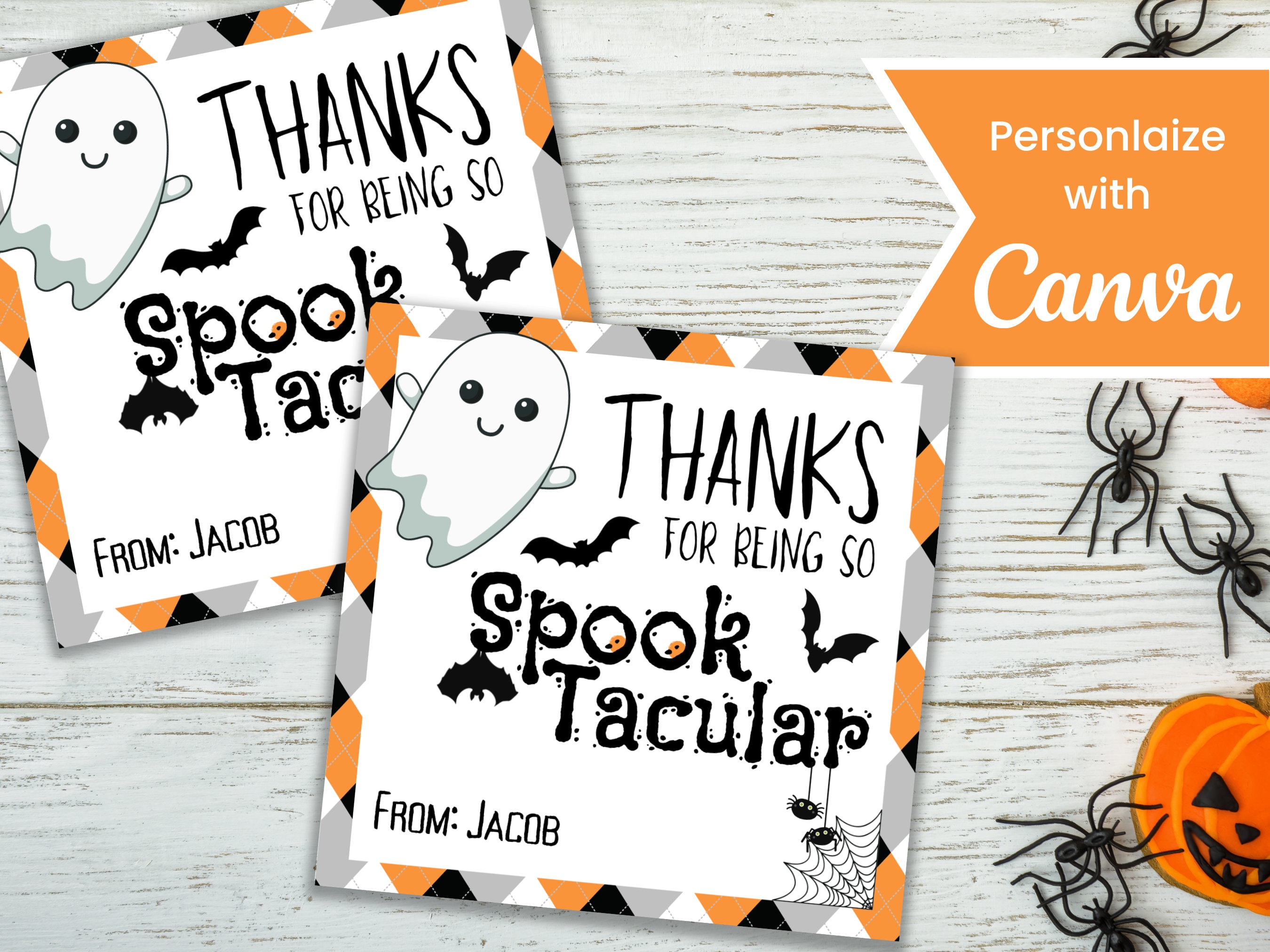 Editable Halloween Gift Tags Spooktacular Halloween Treat - Etsy