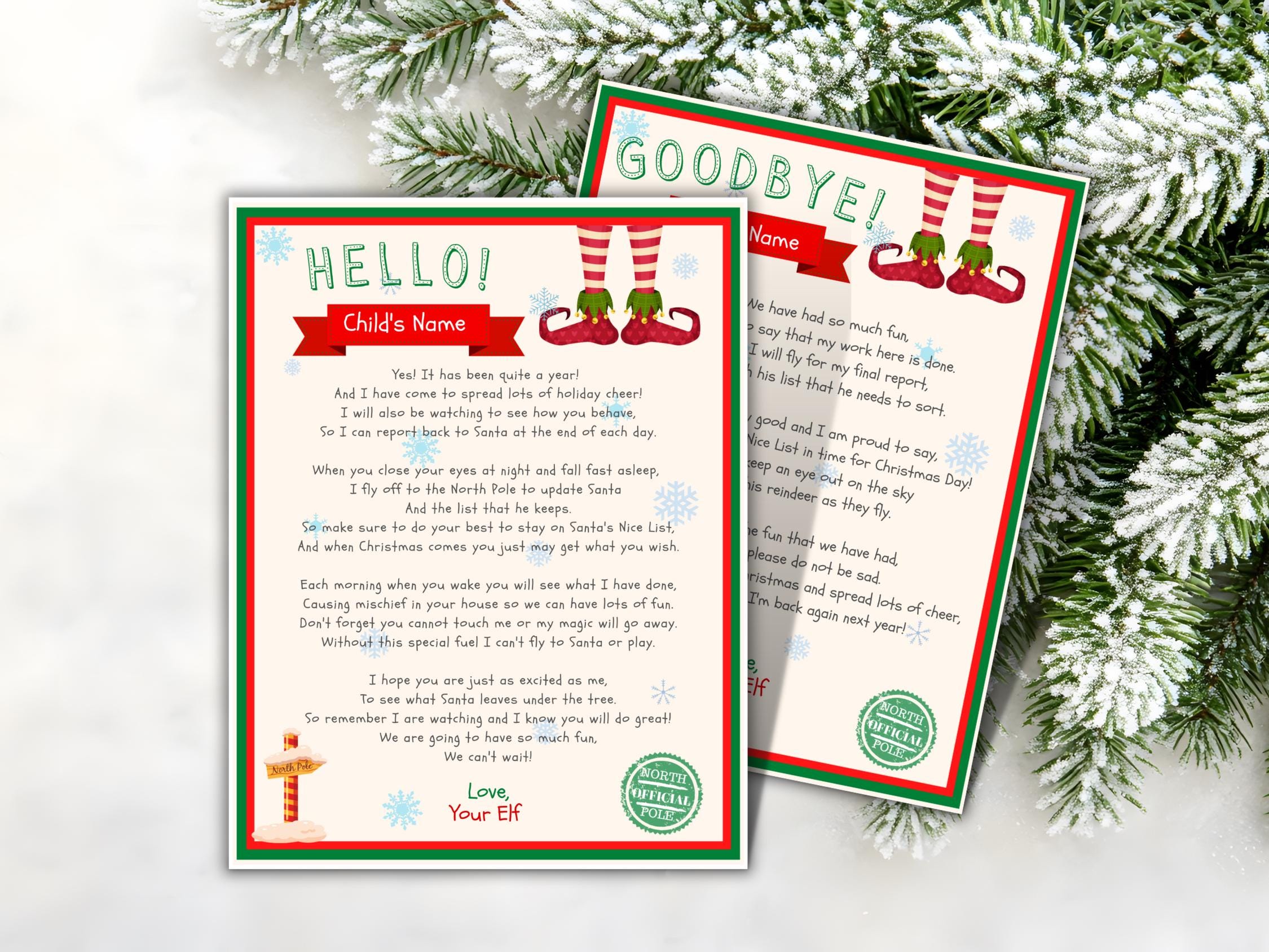 EDITABLE Elf Arrival Letter, Elf Goodbye Letter, Elf Welcome Back ...