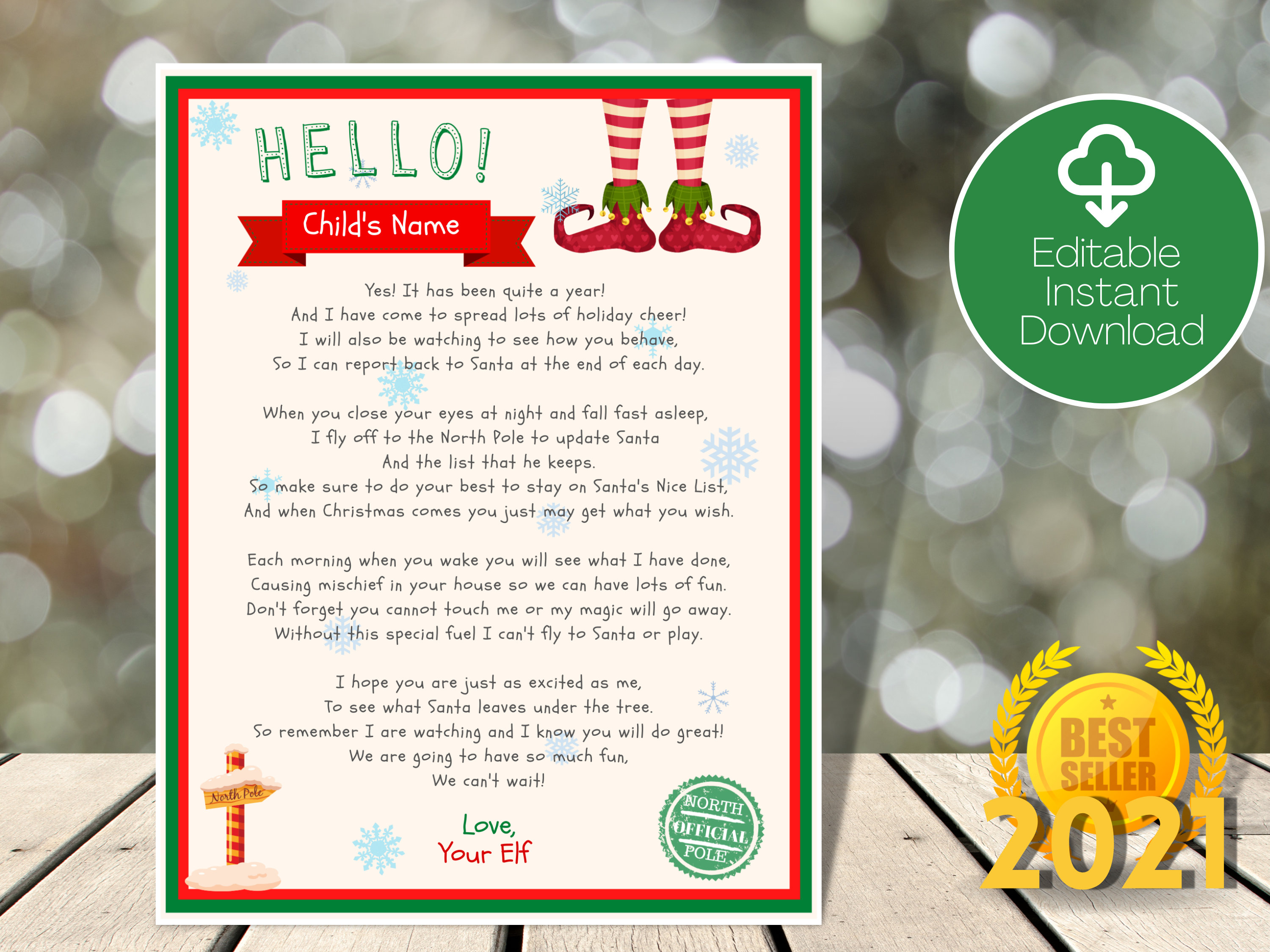 Elf Arrival Letter Editable Elf Letter Letter From Elf Elf - Etsy