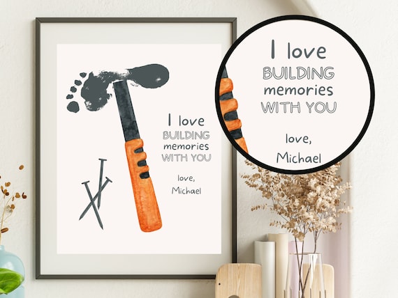 Footprint Handprint Art Fathers Day Card Father's Day - Etsy