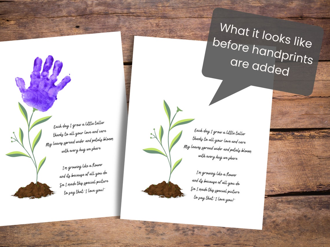 Handprint Flower Art Mother's Day Keepsake Craft - Etsy