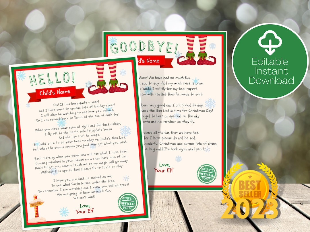Editable Elf Arrival Letter, Elf Goodbye Letter, Elf Welcome Back ...