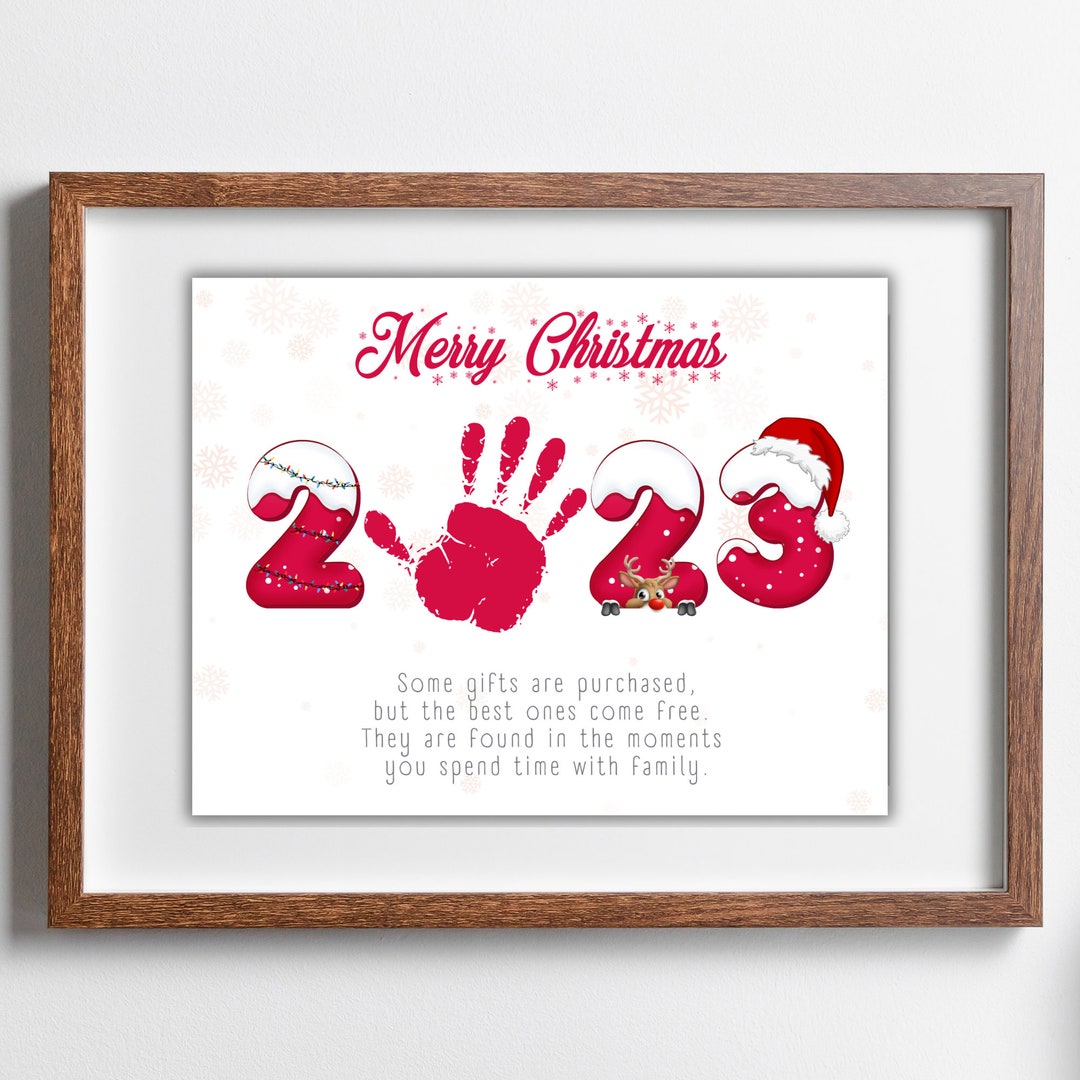 Printable Christmas Handprint Art Craft, Personalized Gift, Christmas ...