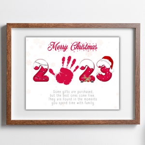 Printable Christmas Handprint Art Craft, Personalized Gift, Christmas ...