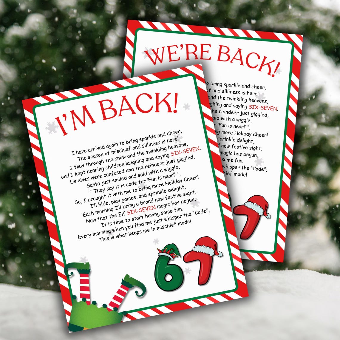 67 Elf Arrival Letter, Six Seven Trending Meme, I'm Back Elves Letter ...