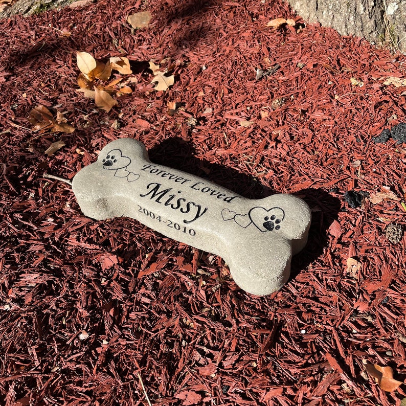 Pet Memorial Stone Bone Shaped Dog Headstone Pet Loss - Etsy