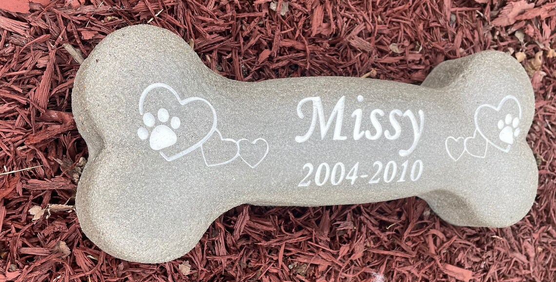 Pet Memorial Stone Bone Shaped Dog Headstone Pet Loss - Etsy