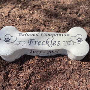 Pet Memorial Stone - Bone Shaped | Dog Headstone | Pet Loss Gift - Etsy