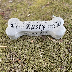 Pet Memorial Stone - Bone Shaped | Dog Headstone | Pet Loss Gift - Etsy