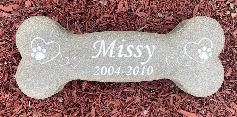 Pet Memorial Stone Bone Shaped Dog Headstone Pet Loss - Etsy