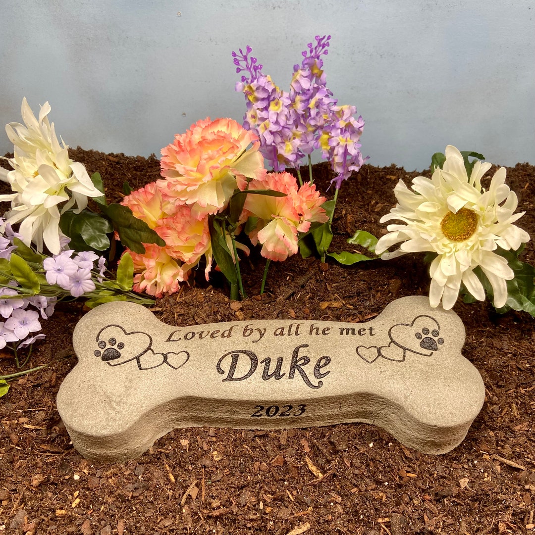 Pet Memorial Stone Bone Shaped Dog Headstone Pet Loss - Etsy