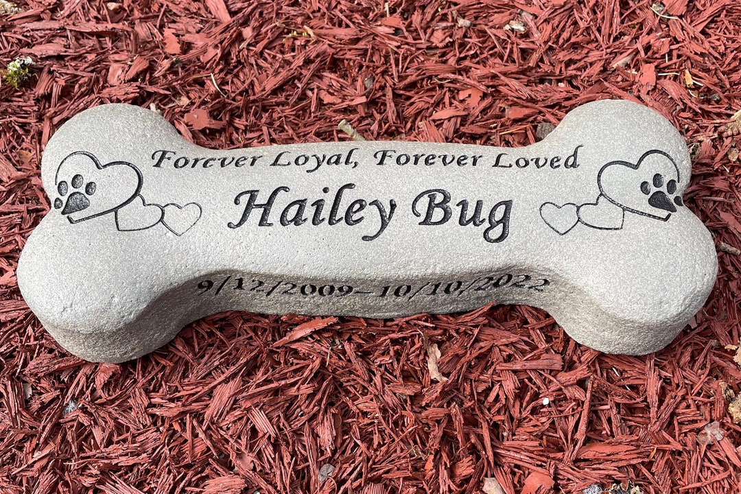 Pet Memorial Stone Bone Shaped Dog Headstone Pet Loss - Etsy