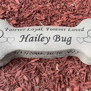 Pet Memorial Stone - Bone Shaped | Dog Headstone | Pet Loss Gift - Etsy