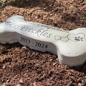 Pet Memorial Stone - Bone Shaped | Dog Headstone | Pet Loss Gift - Etsy
