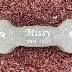 Pet Memorial Stone Bone Shaped Dog Headstone Pet Loss Gift - Etsy
