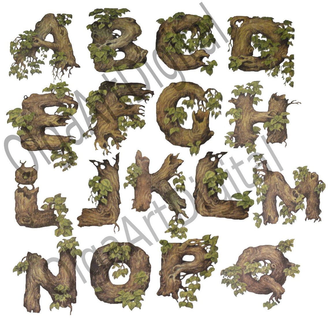 Forest Alphabet Alphabet Forest Digital | Etsy