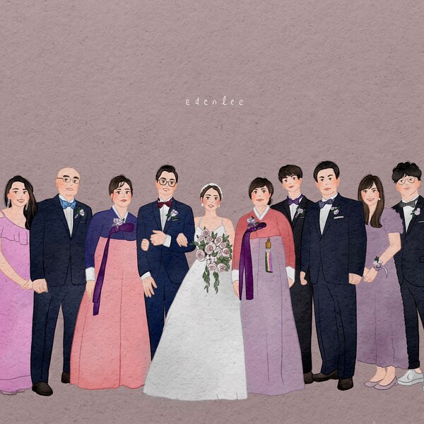 Large Family Custom Portrait - Etsy