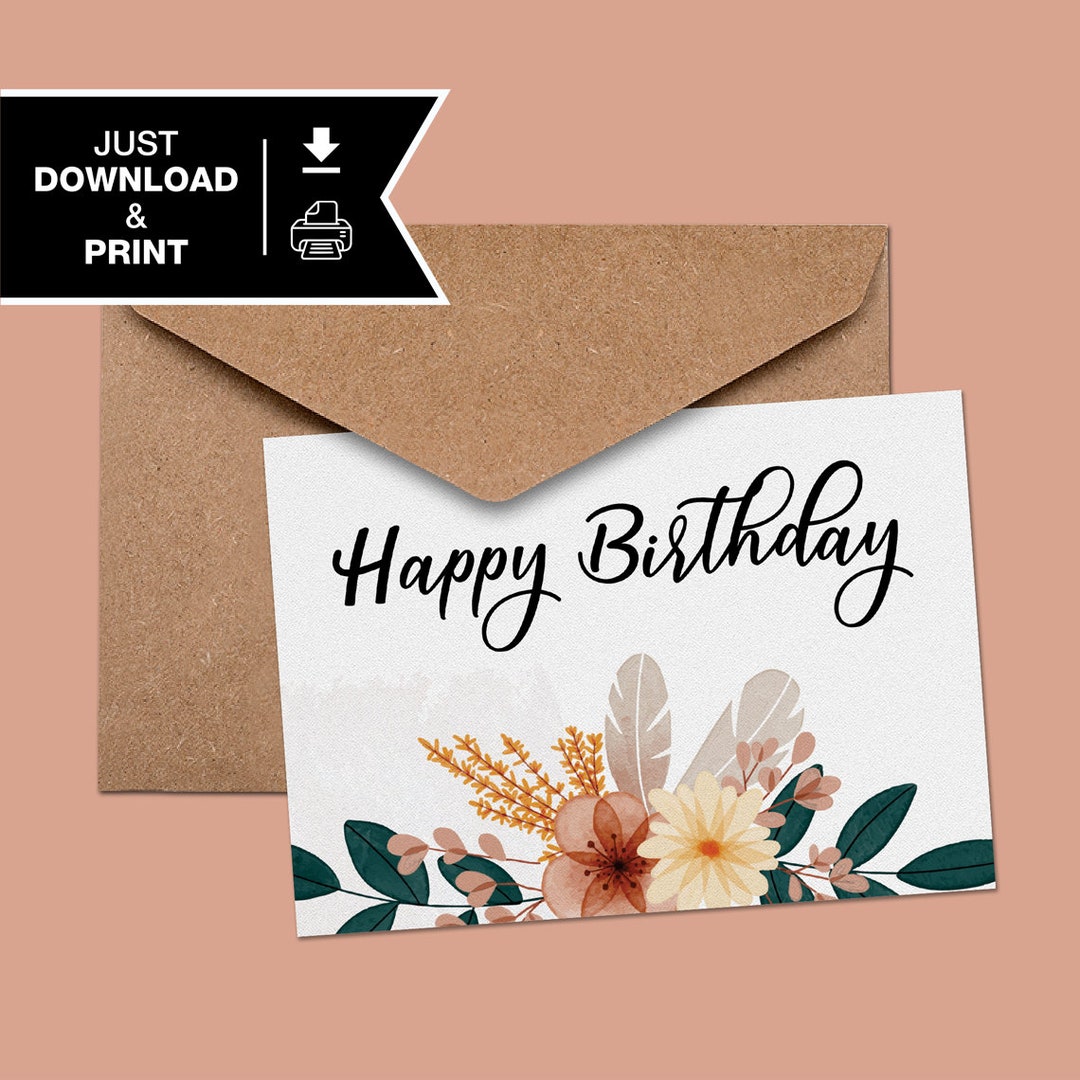 Printable Birthday Card Templates | Digital Download Birthday Cards ...
