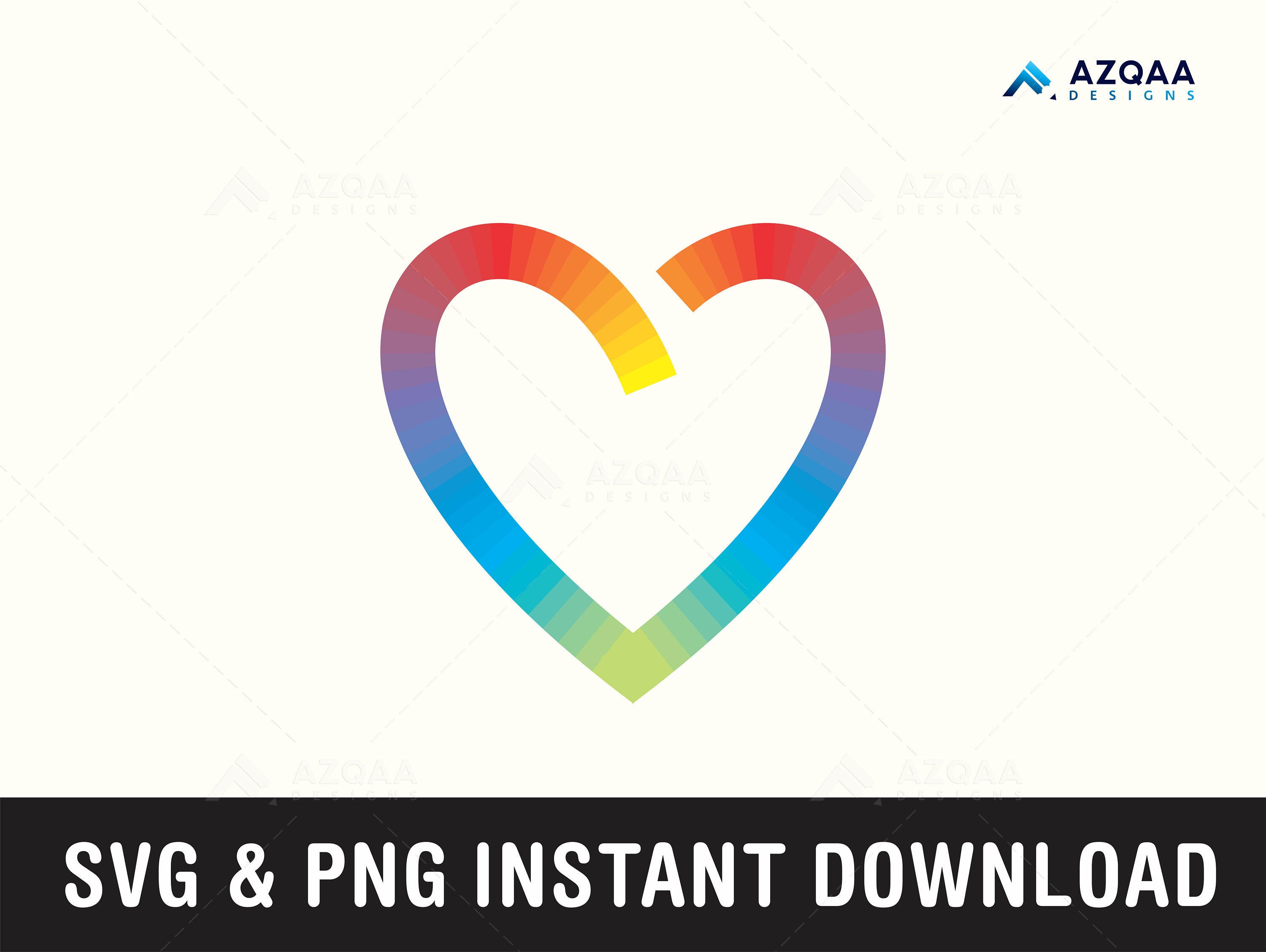 Colorful Heart SVG - Vibrant Rainbow Design for DIY Crafts, Instant ...