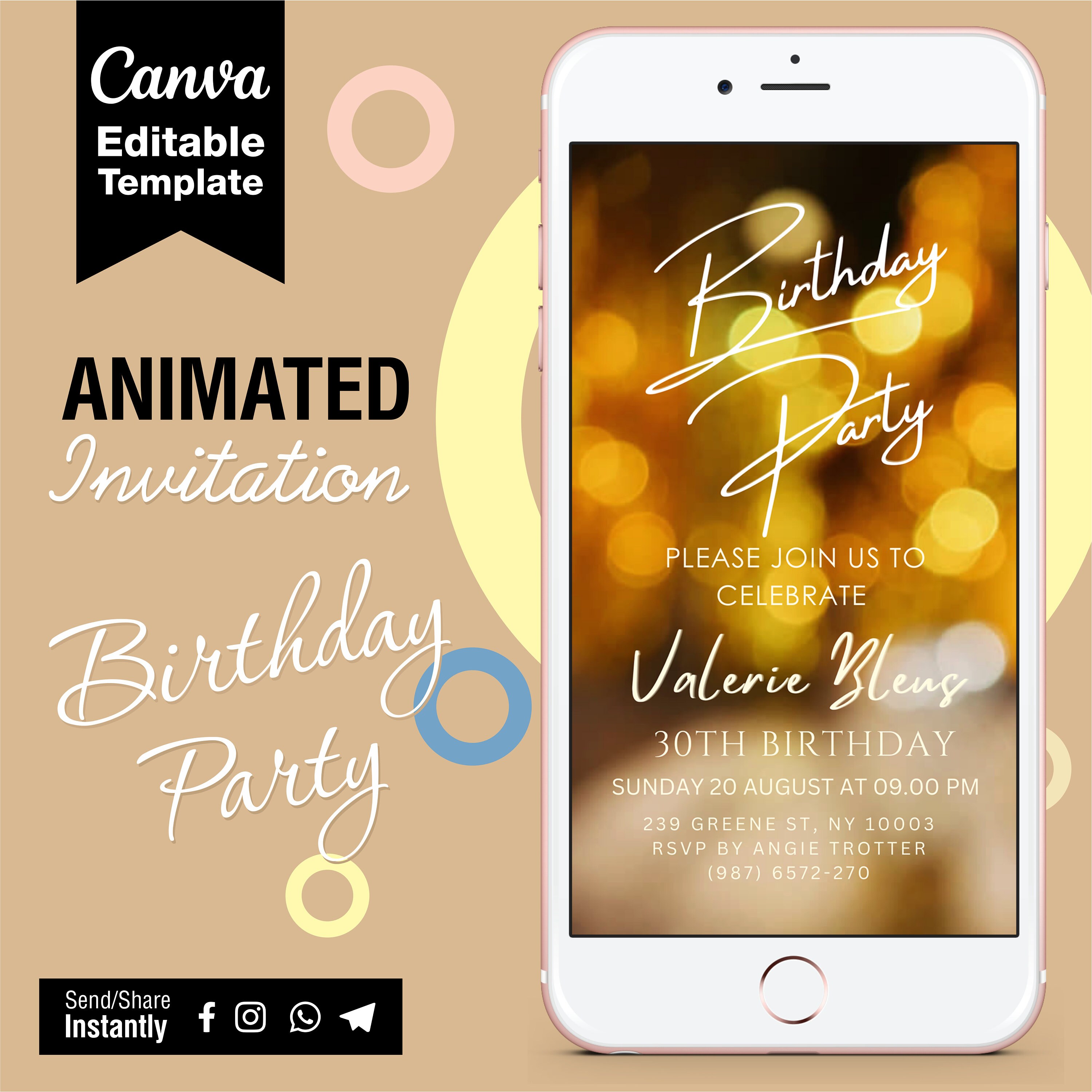 Personalized Animated Birthday Invitation Exciting Video Invite for a ...