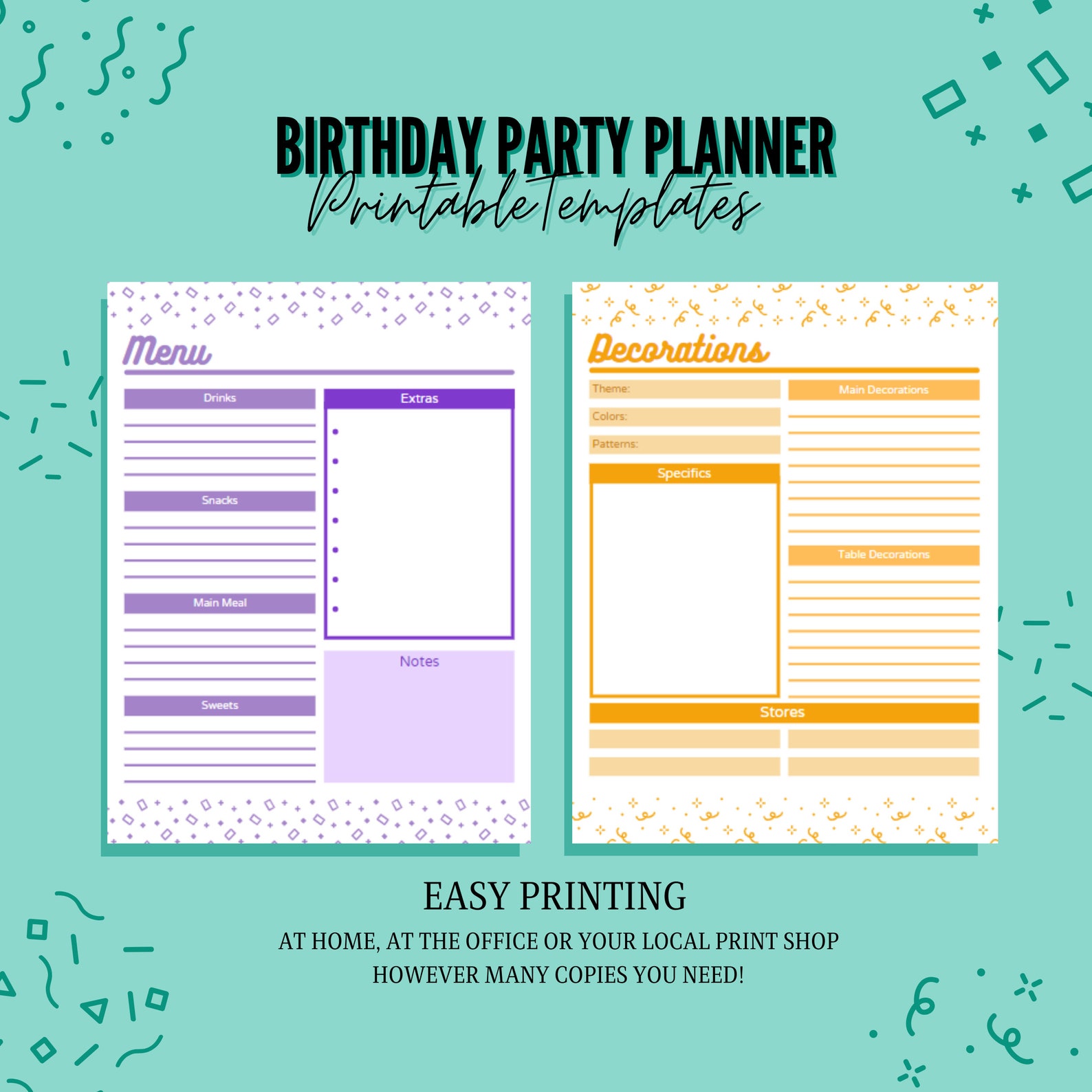 Birthday Party Planner Party Planner Kids Birthday Planner - Etsy