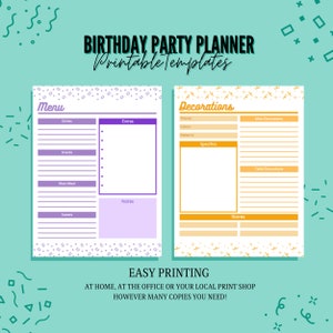 Birthday Party Planner Party Planner Kids Birthday Planner - Etsy