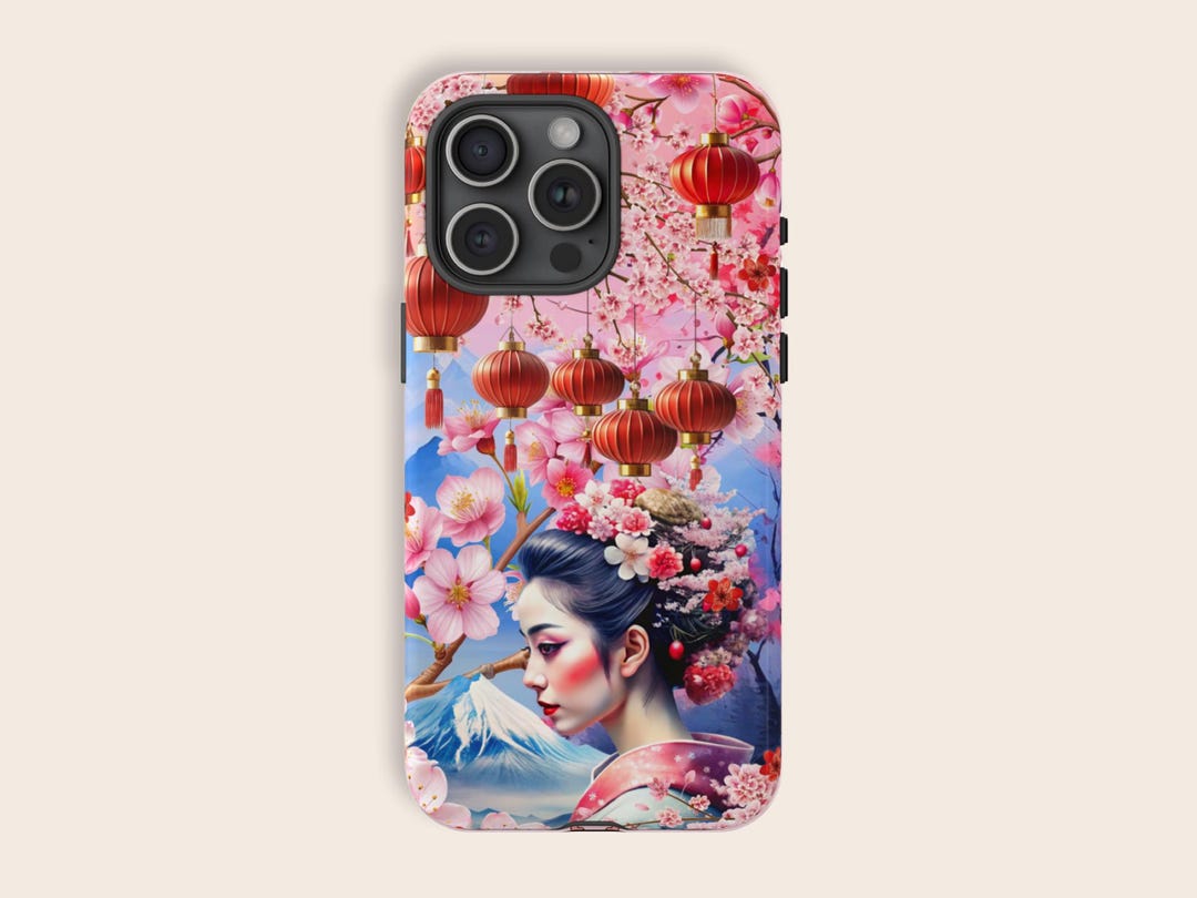 Sakura Phone Case | Geisha Cherry Blossom Phone Case | Floral Japanese ...