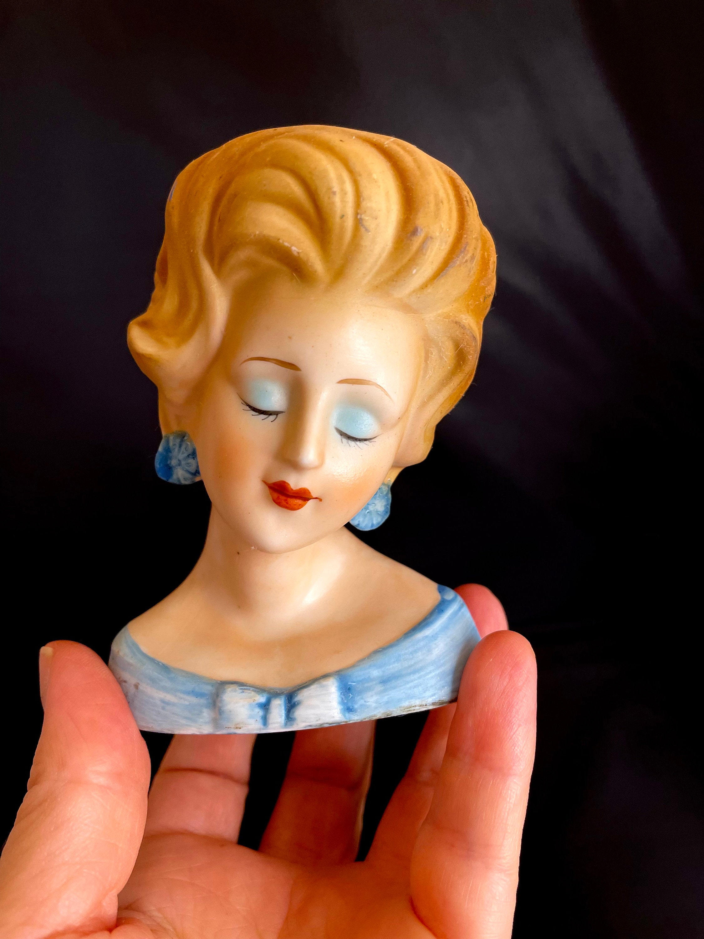 Vintage Lady Head Ceramic Planter: Mid-century Art Pottery Decor - Etsy